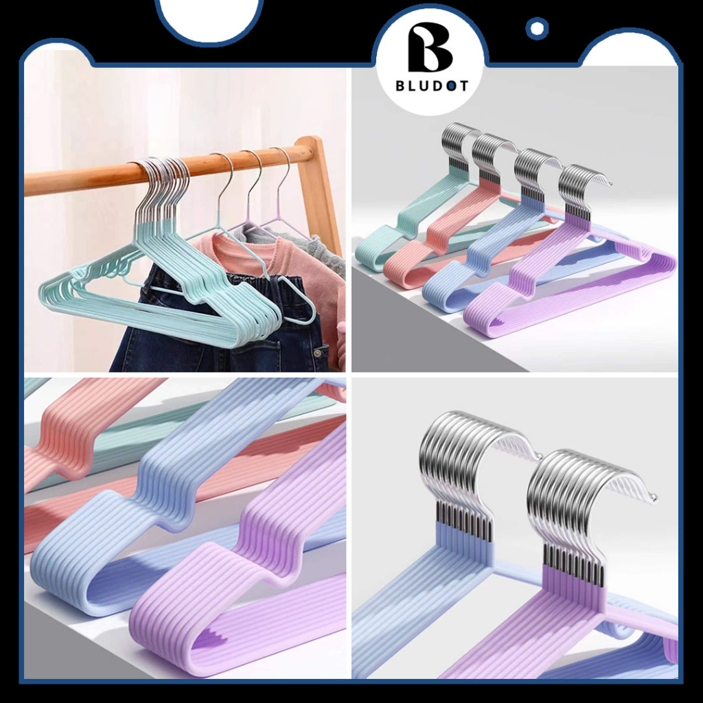 HANGERS PREMIUM SHIRT HANGER STAINLESS STEEL ANTI SLIP CLOTHES HANGER ...