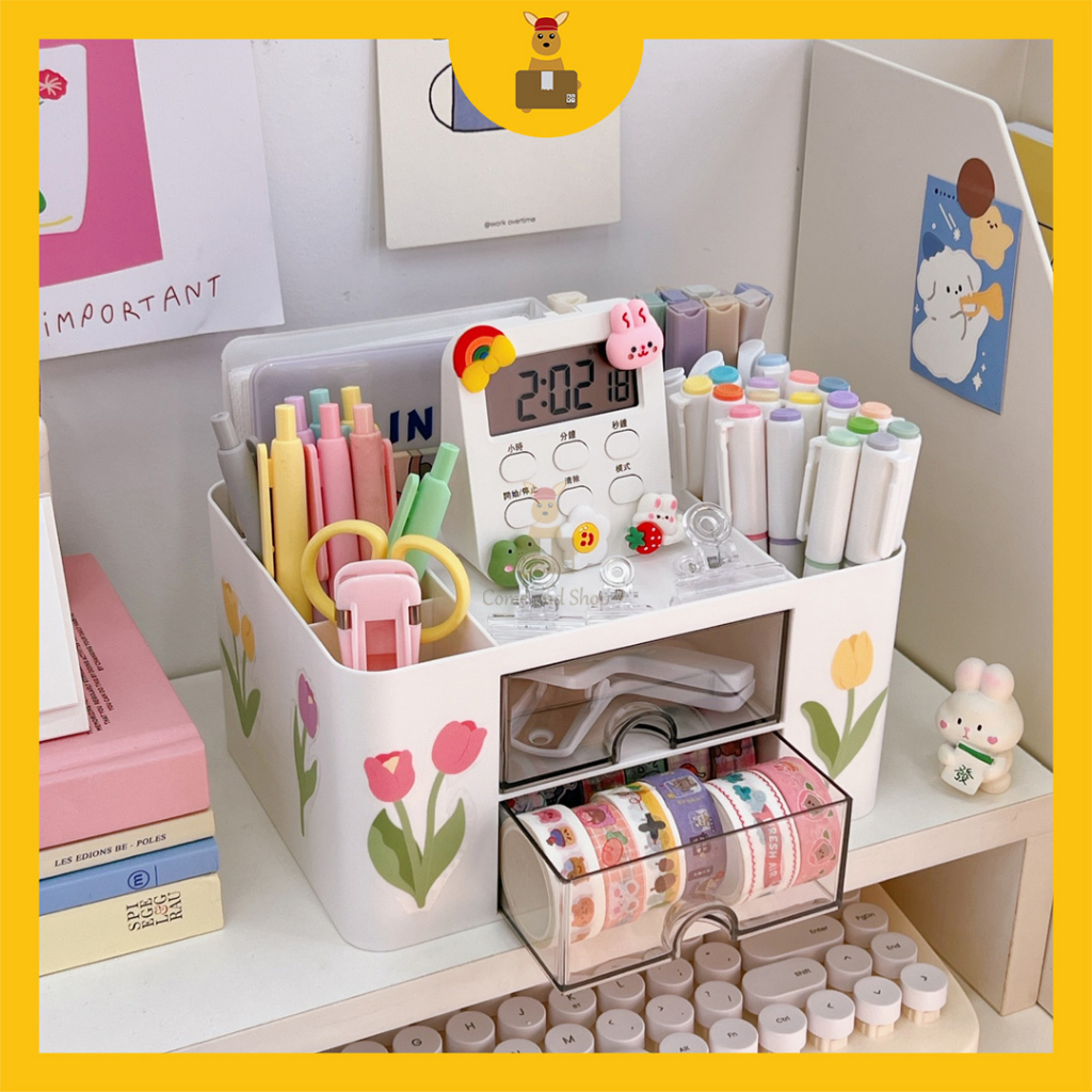 Table Stationery Organizer Mini Drawer Storage Holder Box Jewellery ...