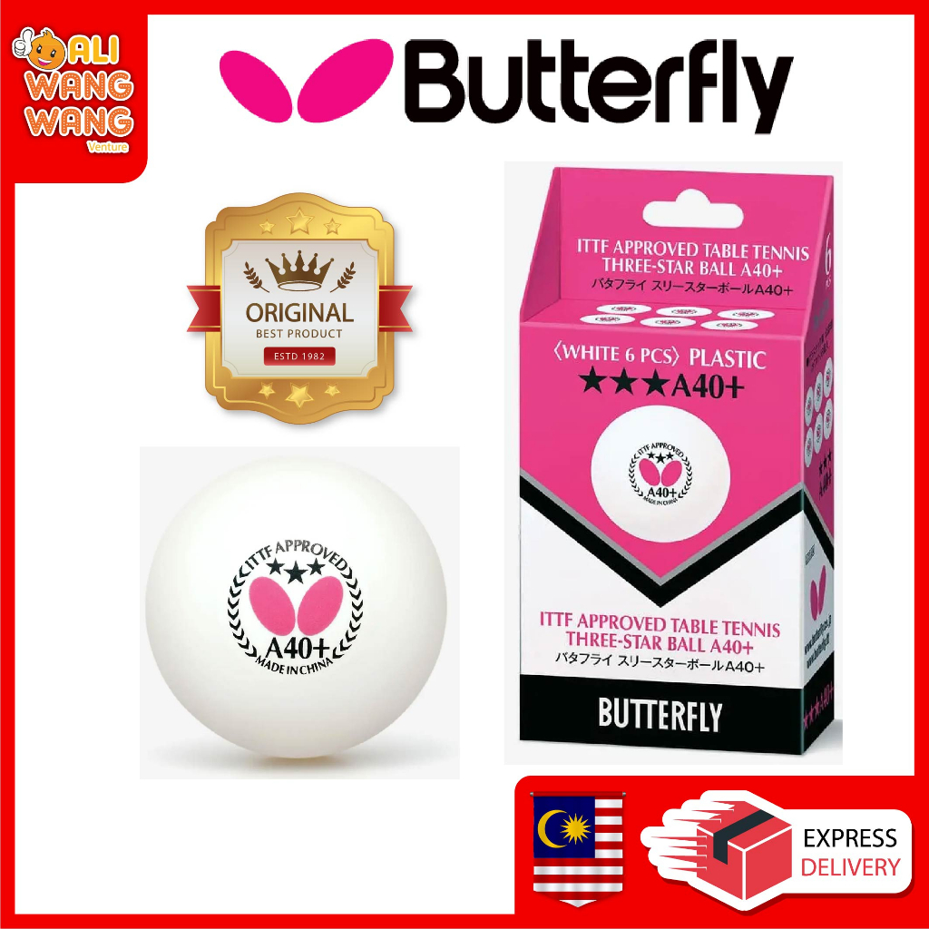 [100% ORIGINAL] BUTTERFLY 3 Star 40+ Competition Official Grade Plastic ...