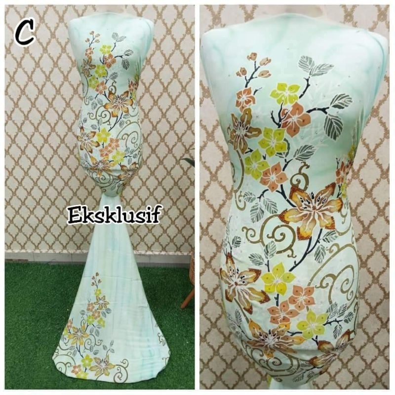 Batik Lukis Sutera Crepe Overlap Eksklusif Daimond Kain Pasang(Ready ...
