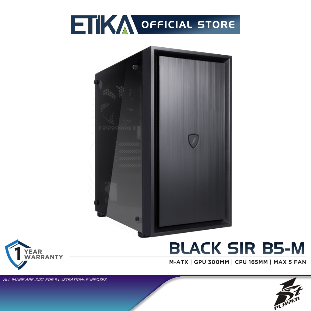 1st Player Black Sir B5-M | Micro ATX Tempered Glass PC Gaming Casing ...