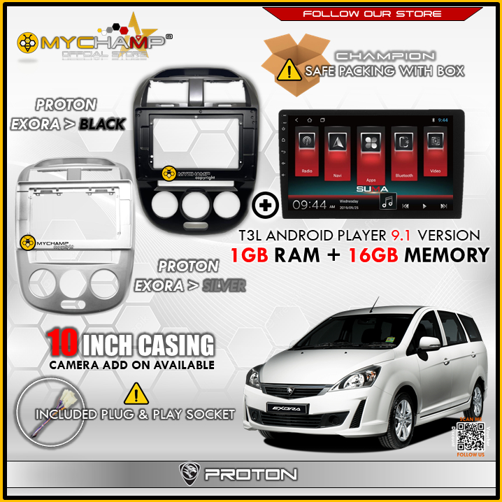 Proton Exora SUMA 10" Player + Casing (Set) Mirrorlink Android 9.0 GPS ...