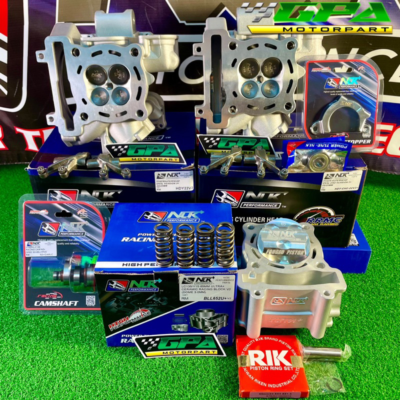 NLK PERFORMANCE TOP COMBO SET SPEC65 SUPERHEAD V3+ 22/25 Y15 BIASA PORTING CNC BLOCK SET V2 ...