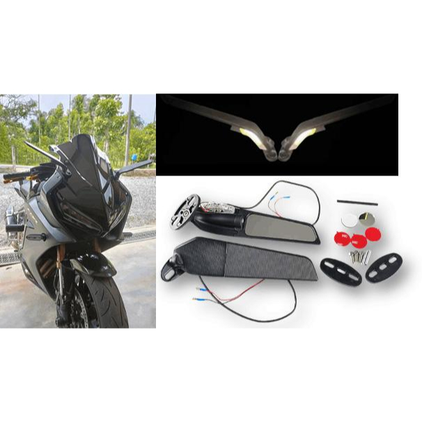 UNIVERSAL WINGLET SIDE MIRROR FOR FAIRING BIKE R25 R15 V4 ZX6 ZX10 ...
