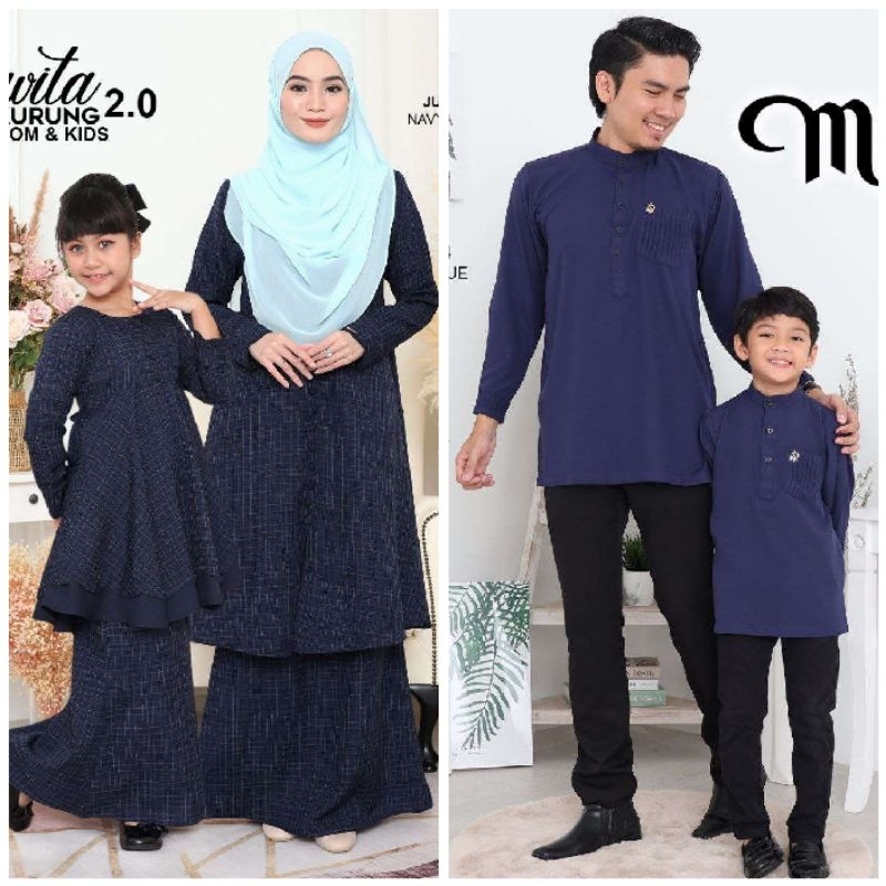 FAMILY SET SEDONDON / KURUNG JUWITA & KURTA MUAZ IBU AYAH DAN ANAK ...