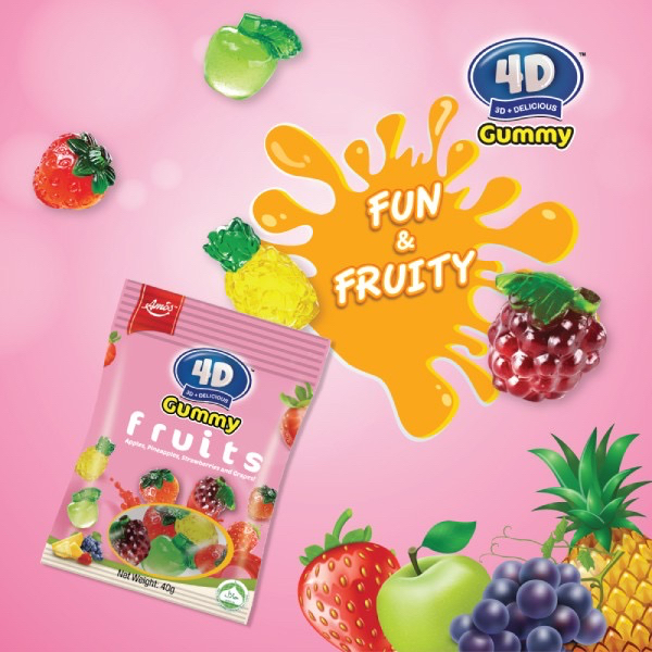 Amos 4D Gummy - Fruits / Blocks (72g) Lego Shape / Mini 3D Fruits Shape ...
