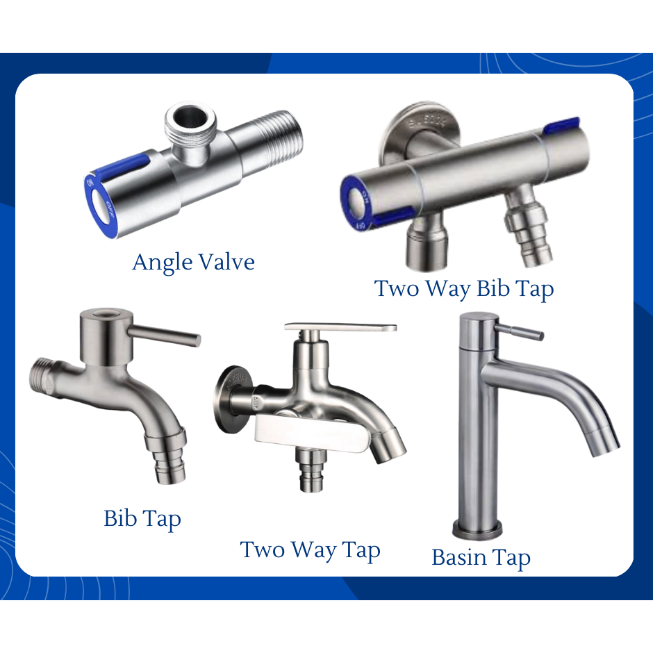 SUS 304 Stainless Steel Angle Valve Bib Tap Two Way Tap Basin Tap ...