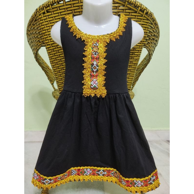 Baju Sabahan moden kanak-kanak Sabah corak motif pinakol Rungus Classic ...