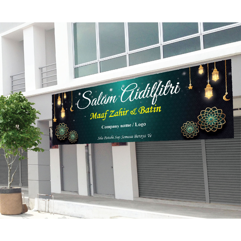 Hari Raya Greeting Banner - Promosi Banner Hari Raya - BOLEH EDIT NAMA ...