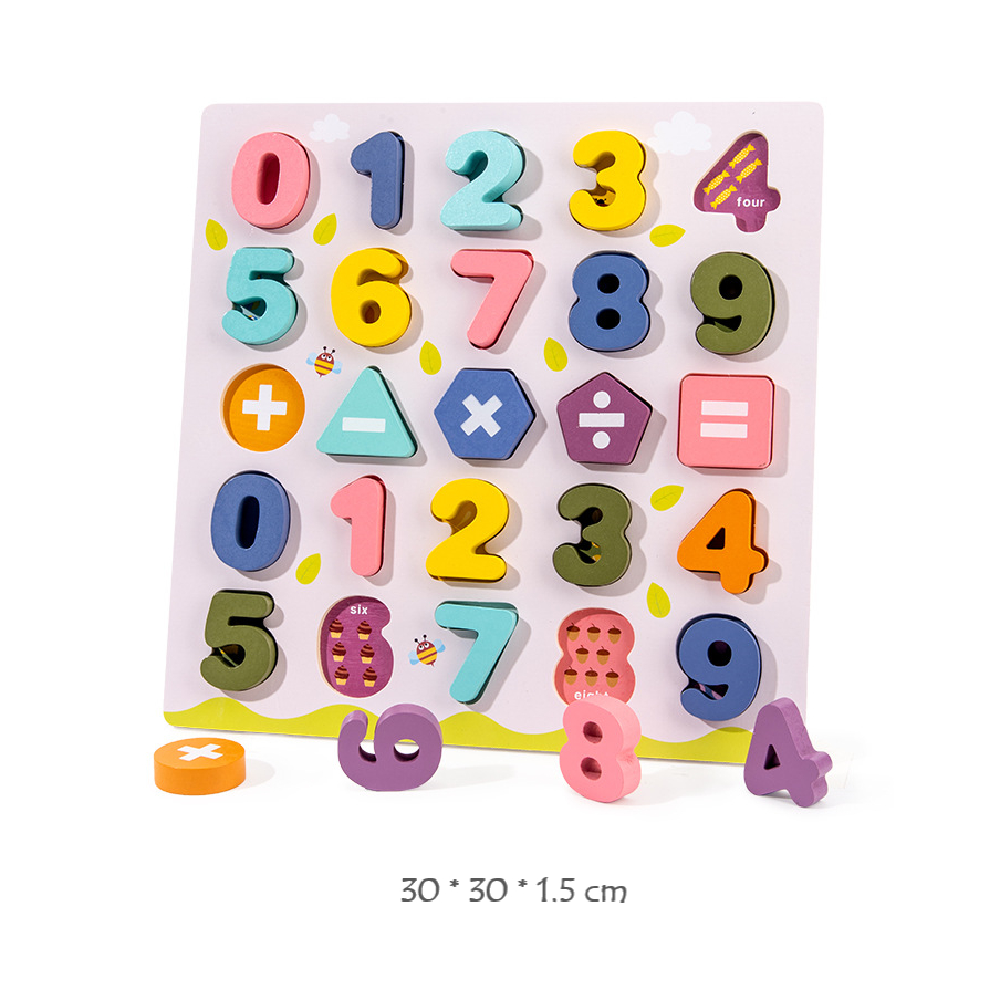 Wooden Alphabets & Numbers Chunky Puzzle Children Kids Toy | Shopee ...