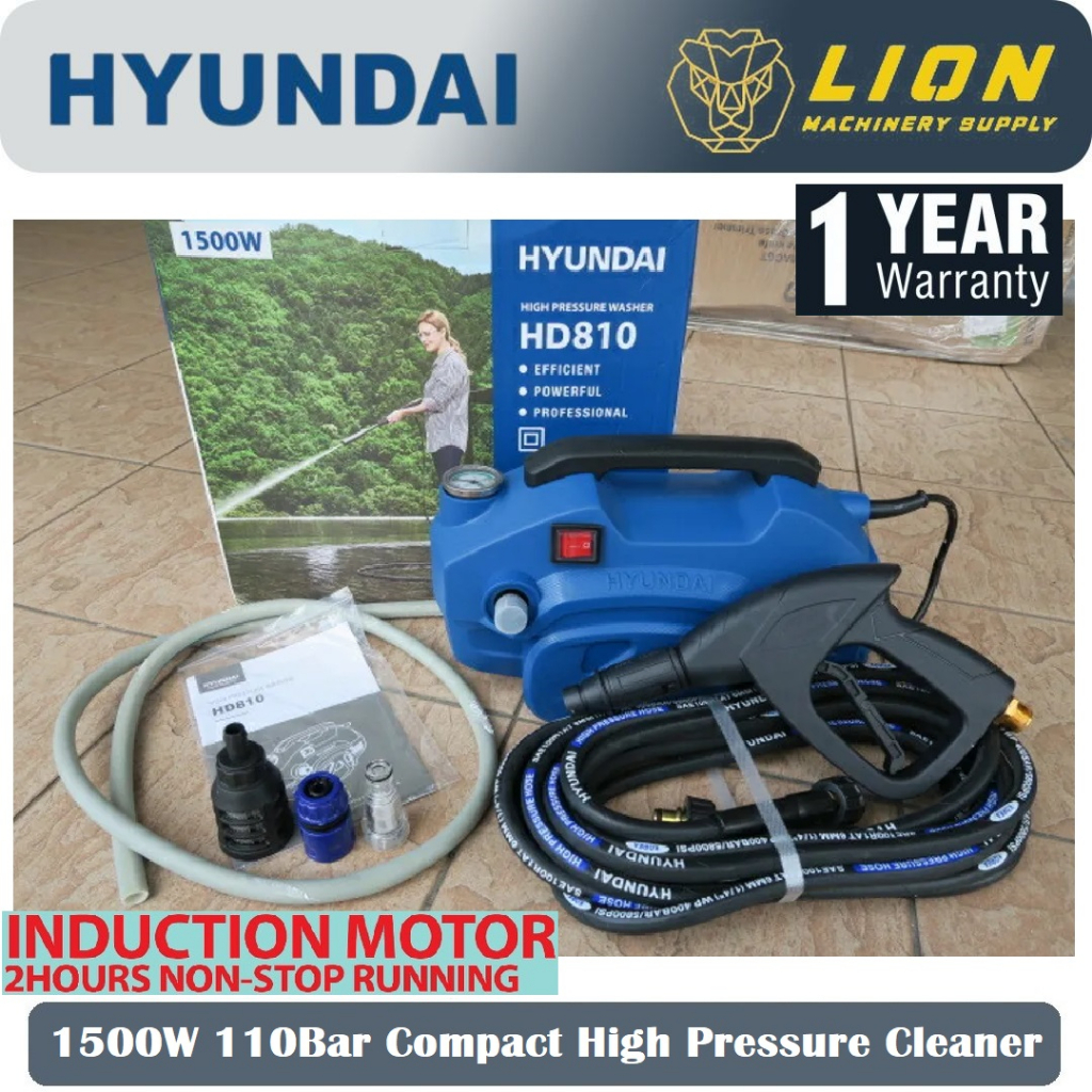 Hyundai 1500W 110Bar Compact High Pressure Cleaner - Heavy Duty ...