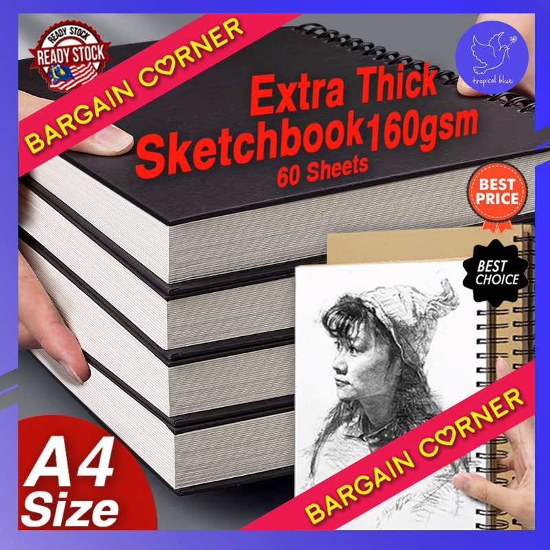 Tropical Blue Bargain Corner Hard Cover Sketchbook Drawing Art Paper A4 ...