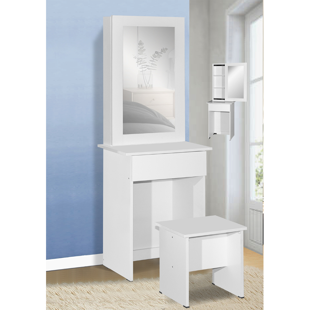 Minimalist Simple Make Up Dressing Table With Mirror Sliding Door (2ft ...