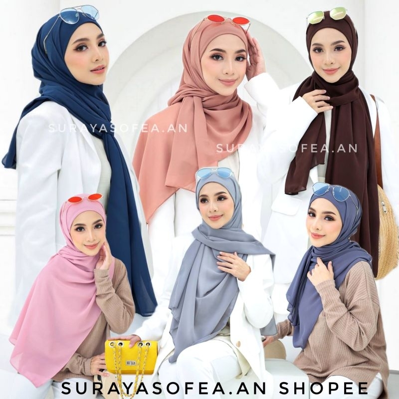 Instant Shawl Chiffon 10 saat With Inner Syria | Shopee Malaysia