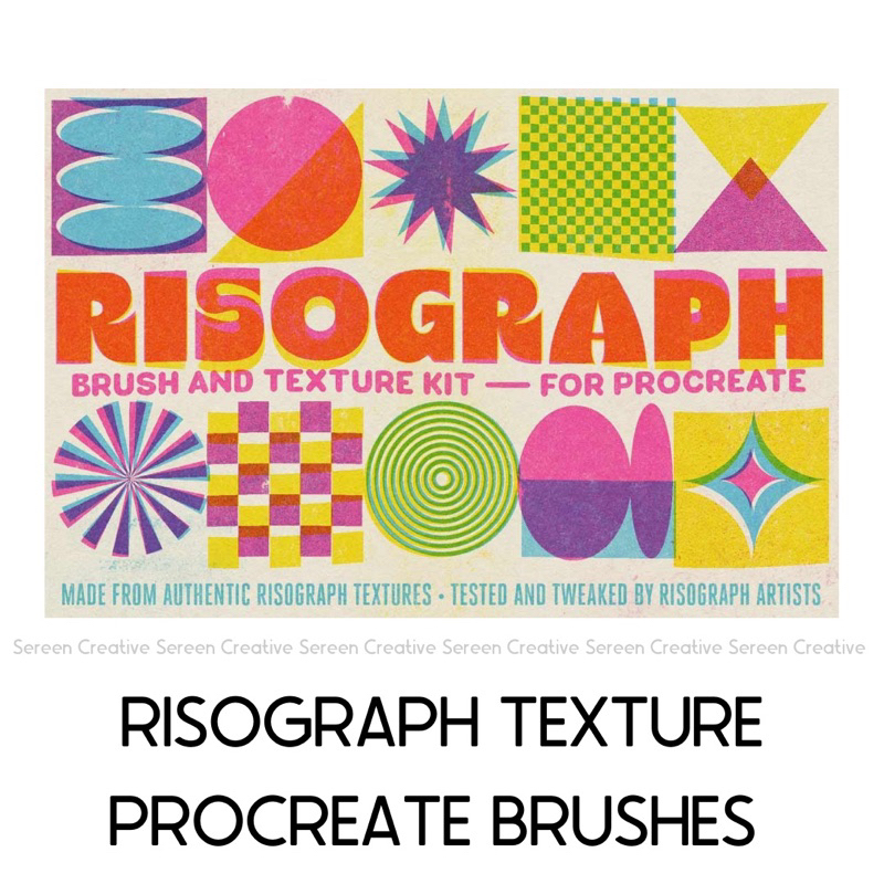 P267 Risograph Brush & Texture Kit for Procreate (Wet dry risograph, oil based ink) | Shopee ...