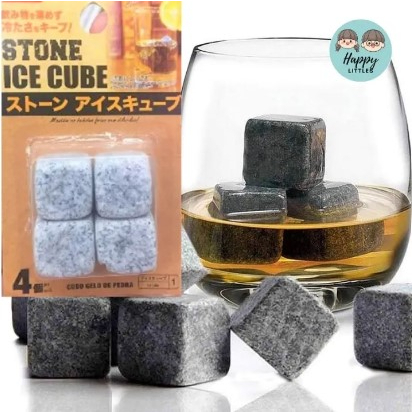 [Ready Stock] Daiso Stone Ice Cube Reusable Ice for chilled drinks - 4 pcs - Stone Ice Cube for ...
