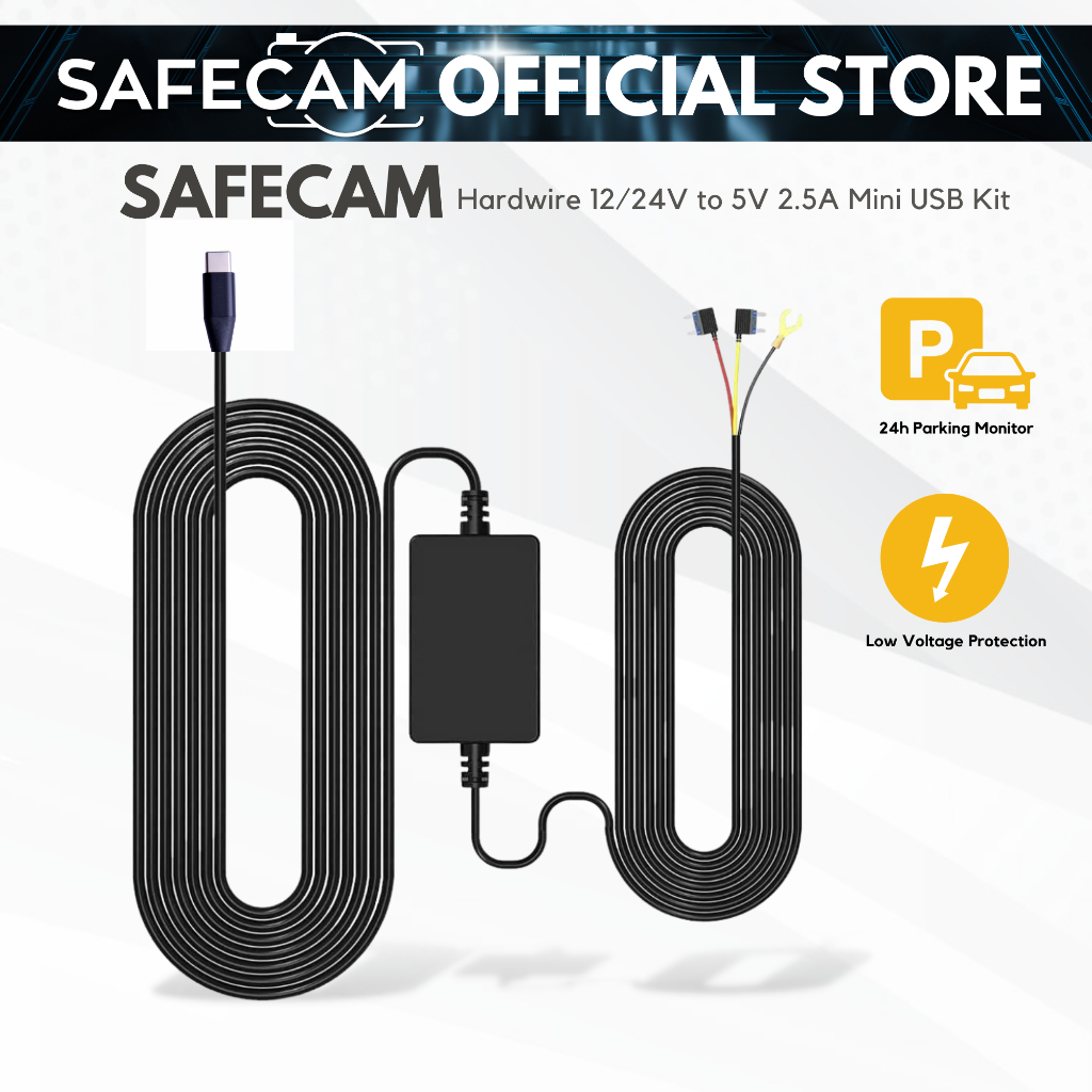 SAFECAM Hardwire 12/24V to 5V 2.5A Mini USB Kit | Shopee Malaysia