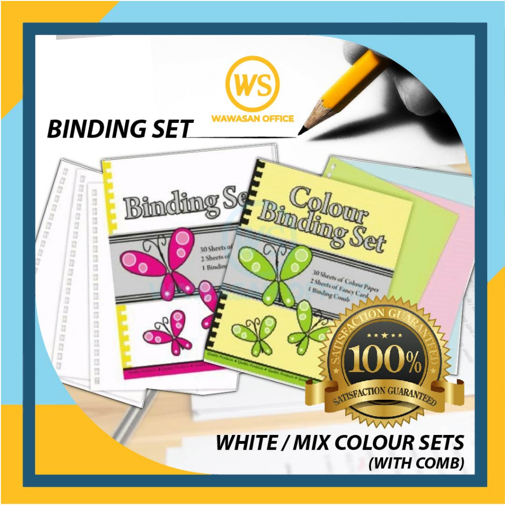 A4 Binding Set With Comb / Binding Set / Folio Paper Set / Buku Skrap ...