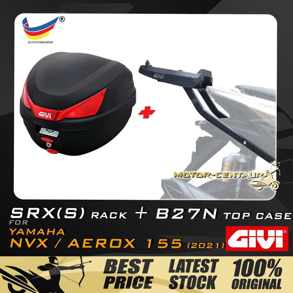 SET KOMBO KOTAK/BOX GIVI B27/B270/B32/B33/B34/B42/B45 TOP CASE + GIVI YAMAHA NVX155/AEROX 155 ...