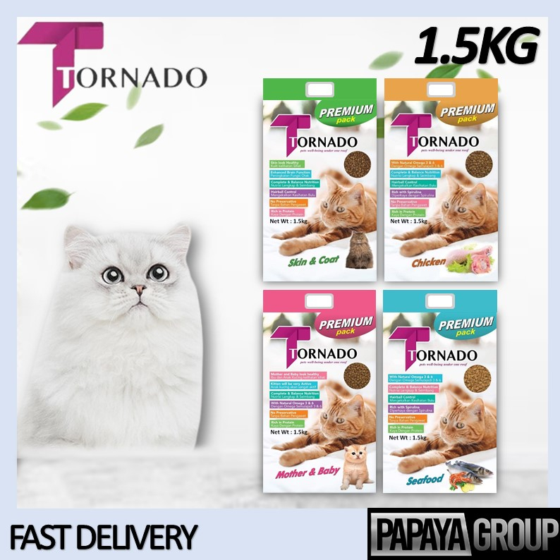 Tornado Cat Food 1.5KG ( Skin & Coat , Chicken , Mother & Baby , Seafood ) - Cat Food / Pet Food ...