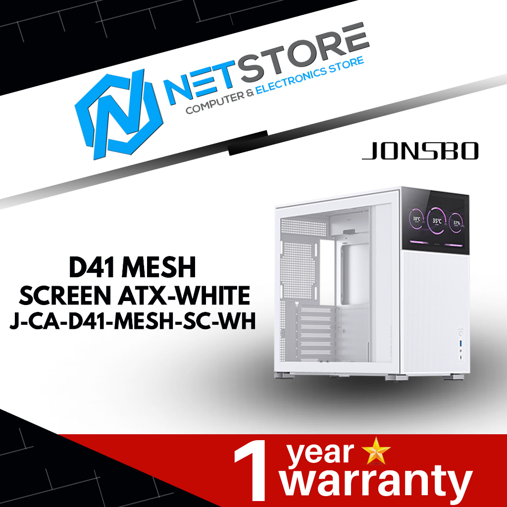 JONSBO D41 MESH SCREEN ATX -WHITE-J-CA-D41-MESH-SC-WH | Shopee Malaysia