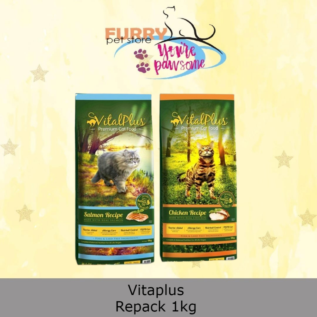[ Repack 1kg ] VitalPlus Premium cat food 1KG Chicken/Salmon | Shopee ...