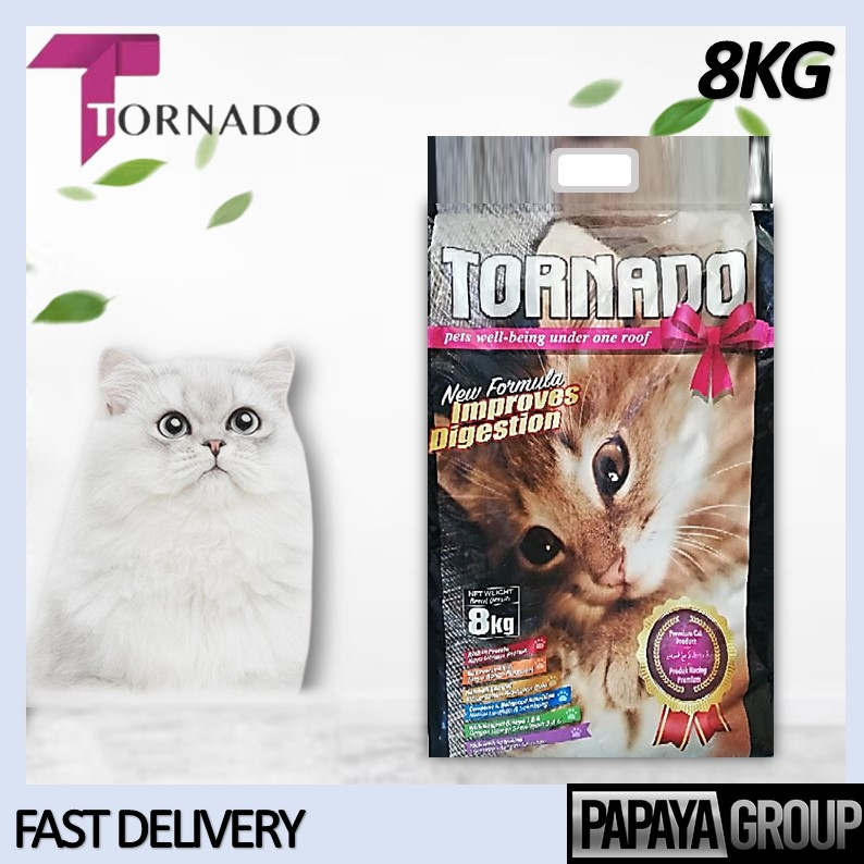 [FREE CAT STICK x 3 ] Tornado Cat Food 7KG / 8KG (Tornado Chicken / Skin Coat / TND) Cat Dry ...