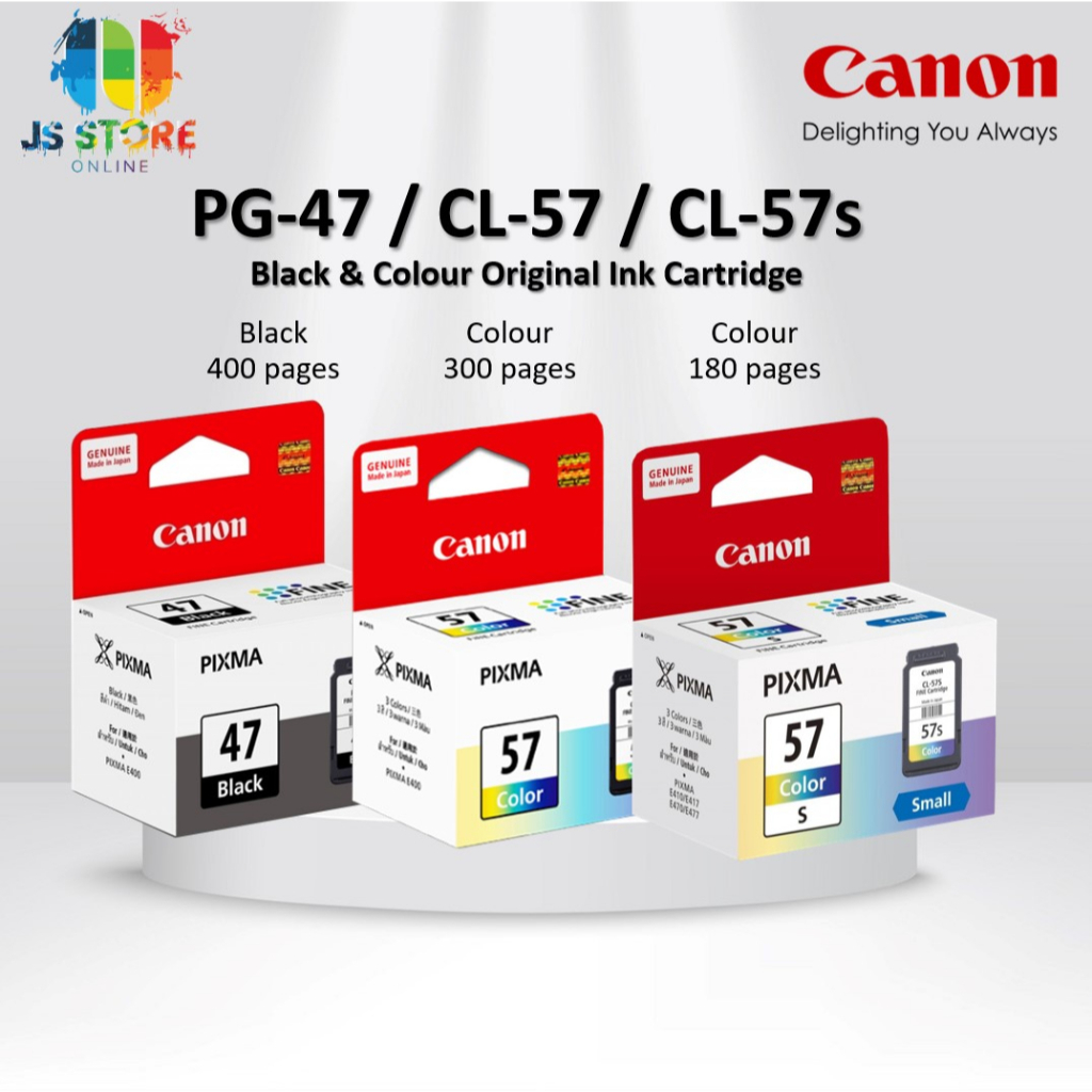 [100%ORIGINAL] CANON PG47 / PG 47/ PG-47 BLACK / CL57 / CL-57 / CL 57 ...