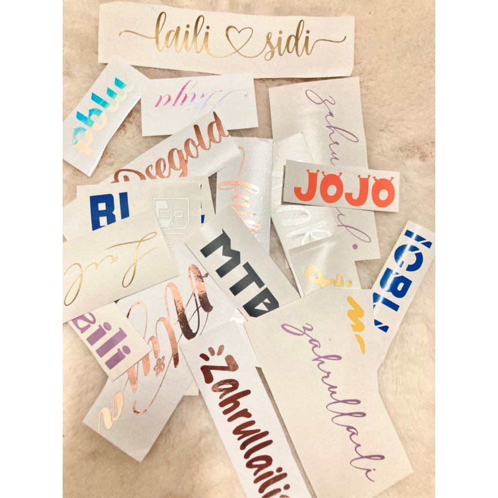 Sticker Custom Nama/CASH PLANNER/THERMOS/KERETA/MOTOR/CASING PHONE ...