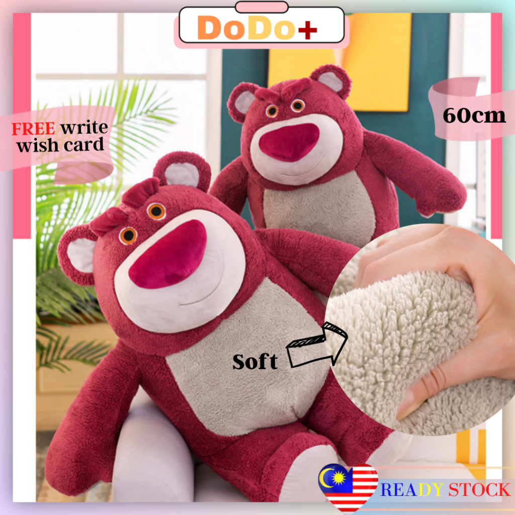 【DODO+】60cm Strawberry Bear Plush Toy Adult Stuffed Pillow Kids ...