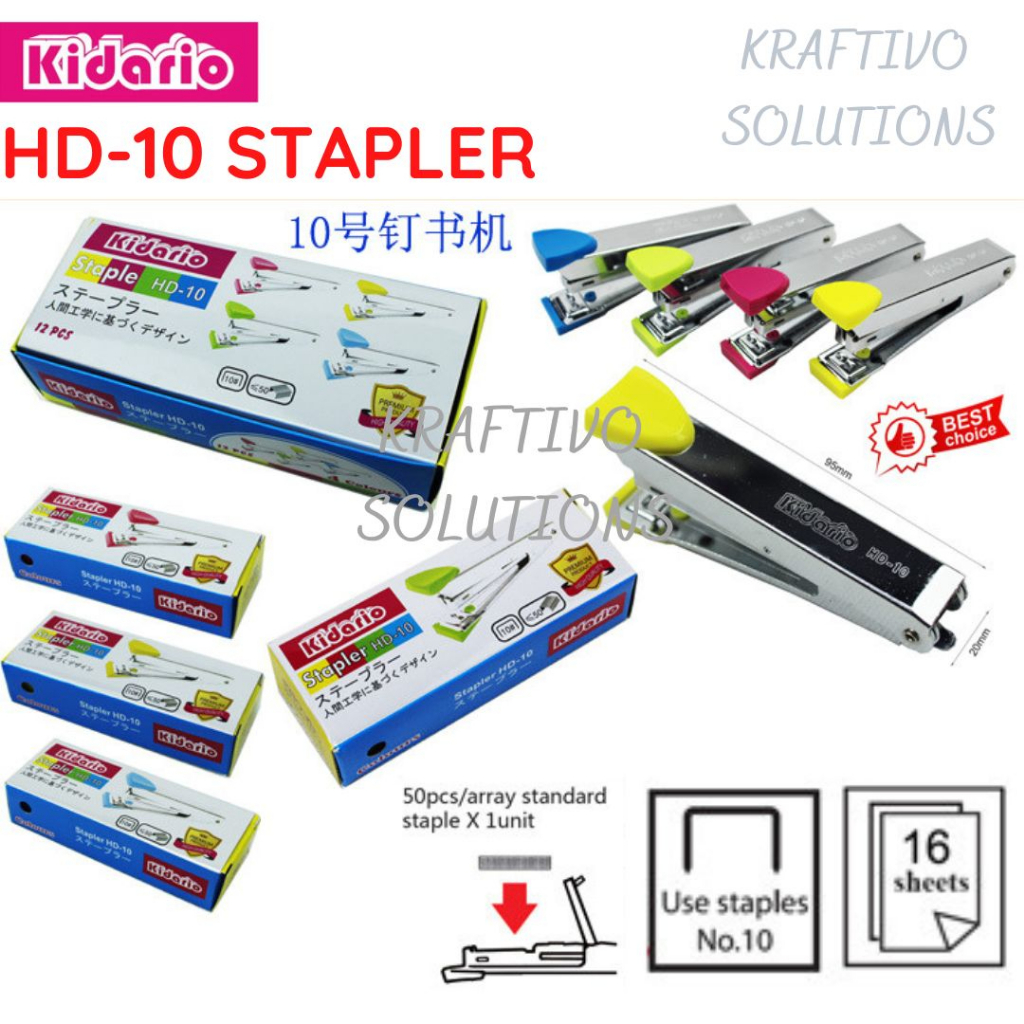 [ STAPLER ] KIDARIO BRAND Stapler HD-10 / HD-5 MINI STAPLER / HD-55N 3 ...