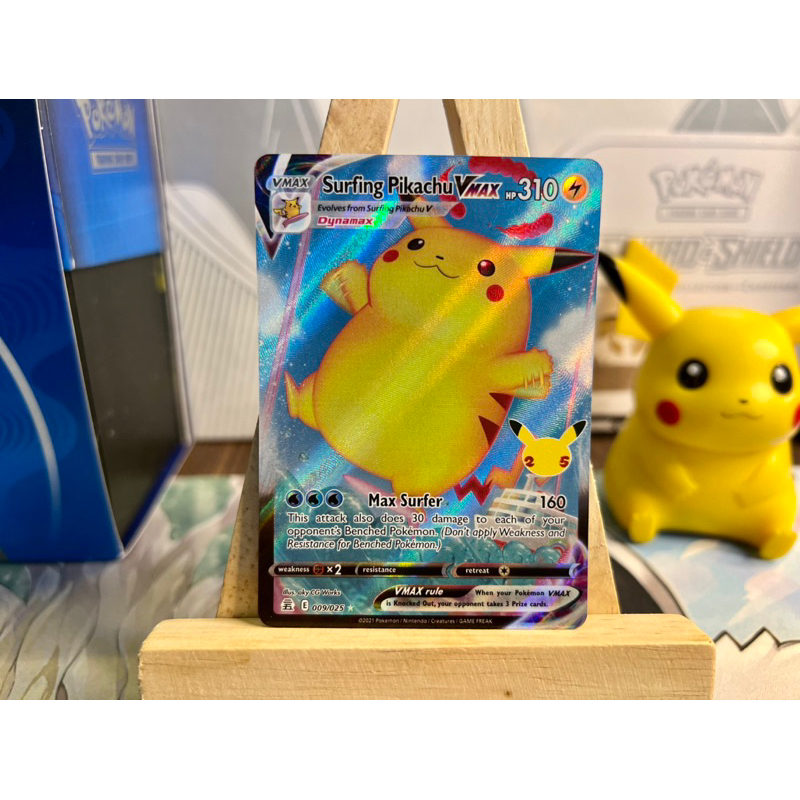 Pokemon TCG 25th Anniversary Surfing Pikachu VMAX | Shopee Malaysia