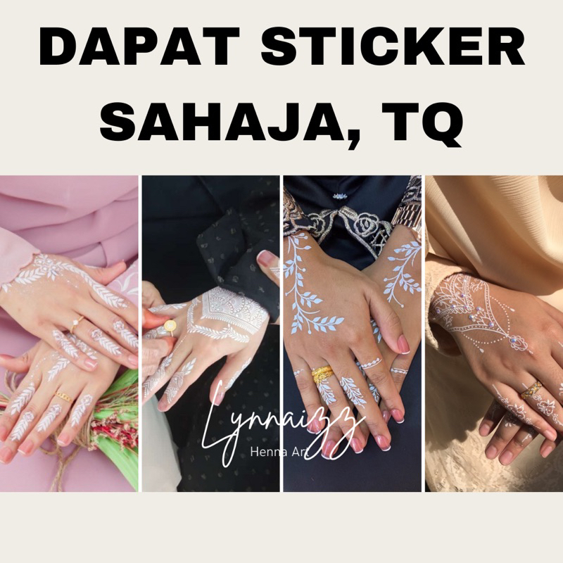 white henna sticker | sticker inai putih | Shopee Malaysia