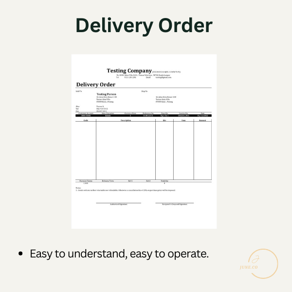 Delivery Order Template Templat Pesanan Penghantaran 交货单模板 | Shopee ...