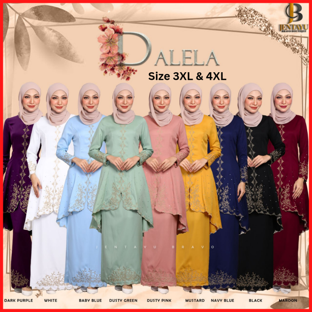 Baju Tunang Akad Nikah Raya 2023 Plus Size DALELA Kebarung Kebaya Labuh ...