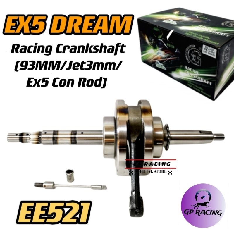 (JET 3MM) EX5 DREAM RACING CRANKSHAFT 93MM ROD EX5 STRONGER CHARACTER ...