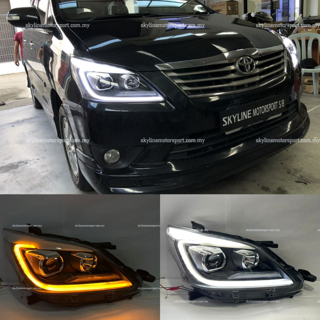 Toyota Innova Head Lamp Projector DRL Led Light Bar 2012 2013 2014 ...