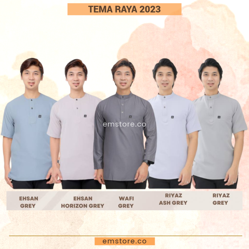 Kurta Lelaki Dewasa Murah Kurta Grey Ash grey Kurta Raya 2023 Kurta ...