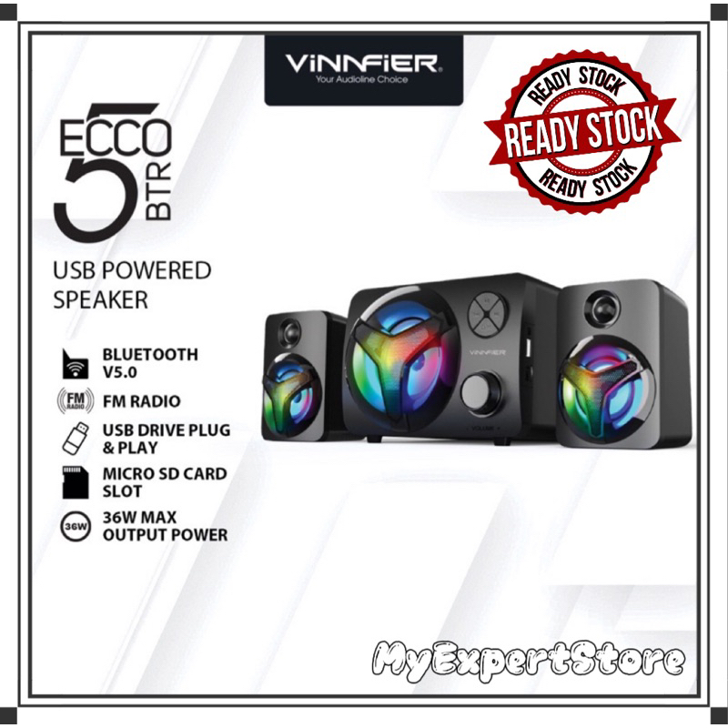 Vinnfier ECCO 3 / ECCO 5 BTR Bluetooth 2.1 USB Power Speaker LED Lights FM Radio Micro SD Card ...