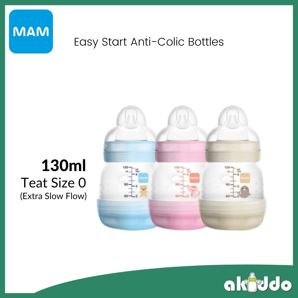 MAM Easy Start Anti Colic Bottle (130ml) with Extra Slow Flow Silicone Teat | Shopee Malaysia
