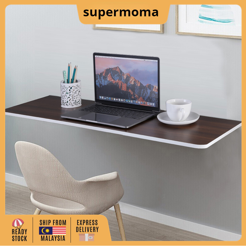 （Clearance Sale）Wall Mounted Foldable Table with Bracket Floating Table ...