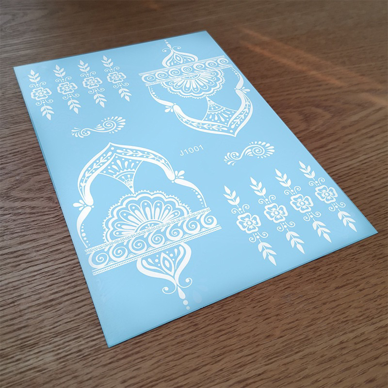 【Shopee Termurah】Design Baru Henna Instant White Dark Red Sticker Inai ...