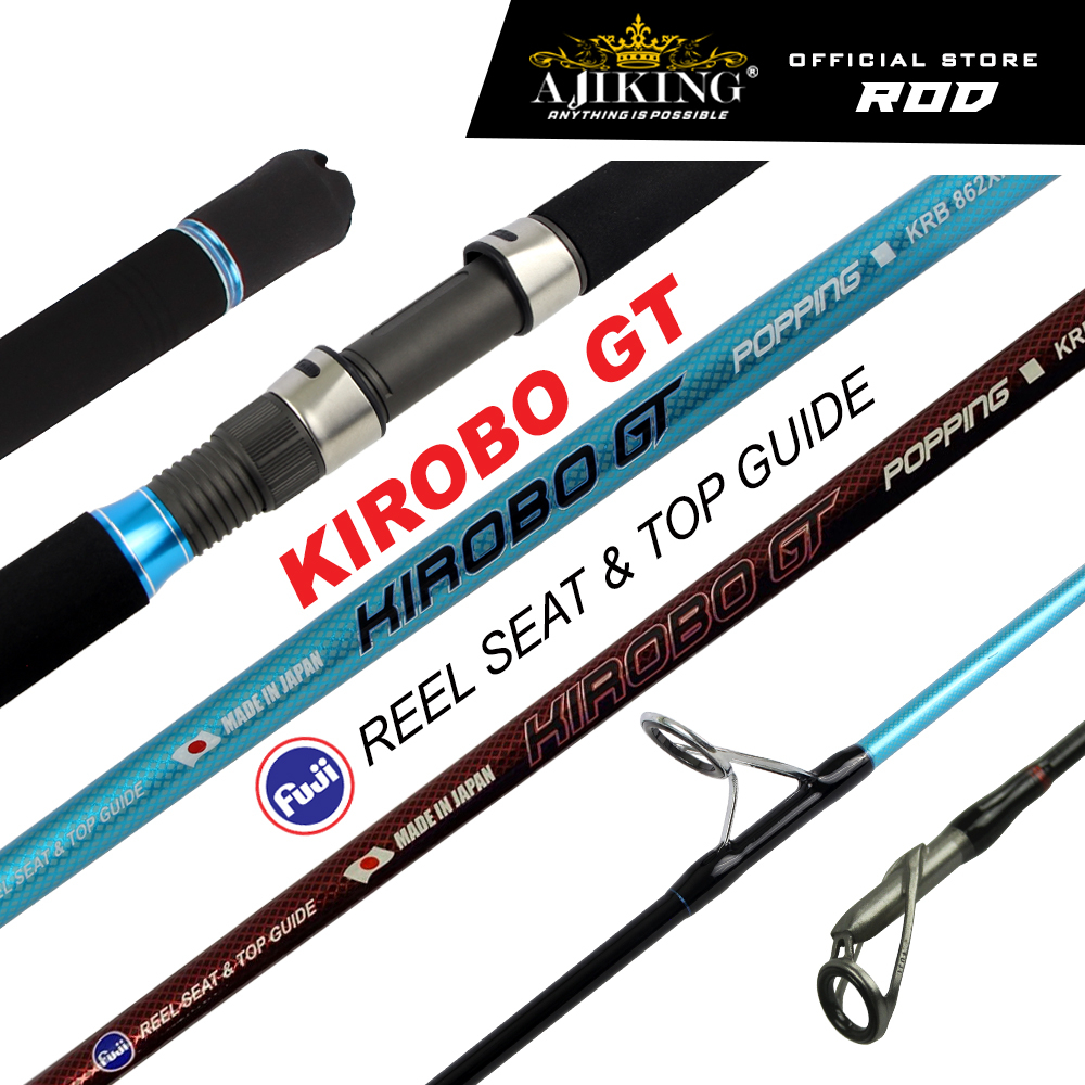 Ajiking Kirobo GT Saltwater Popping Spinning Fishing Rod (7'6ft-8'6ft ...