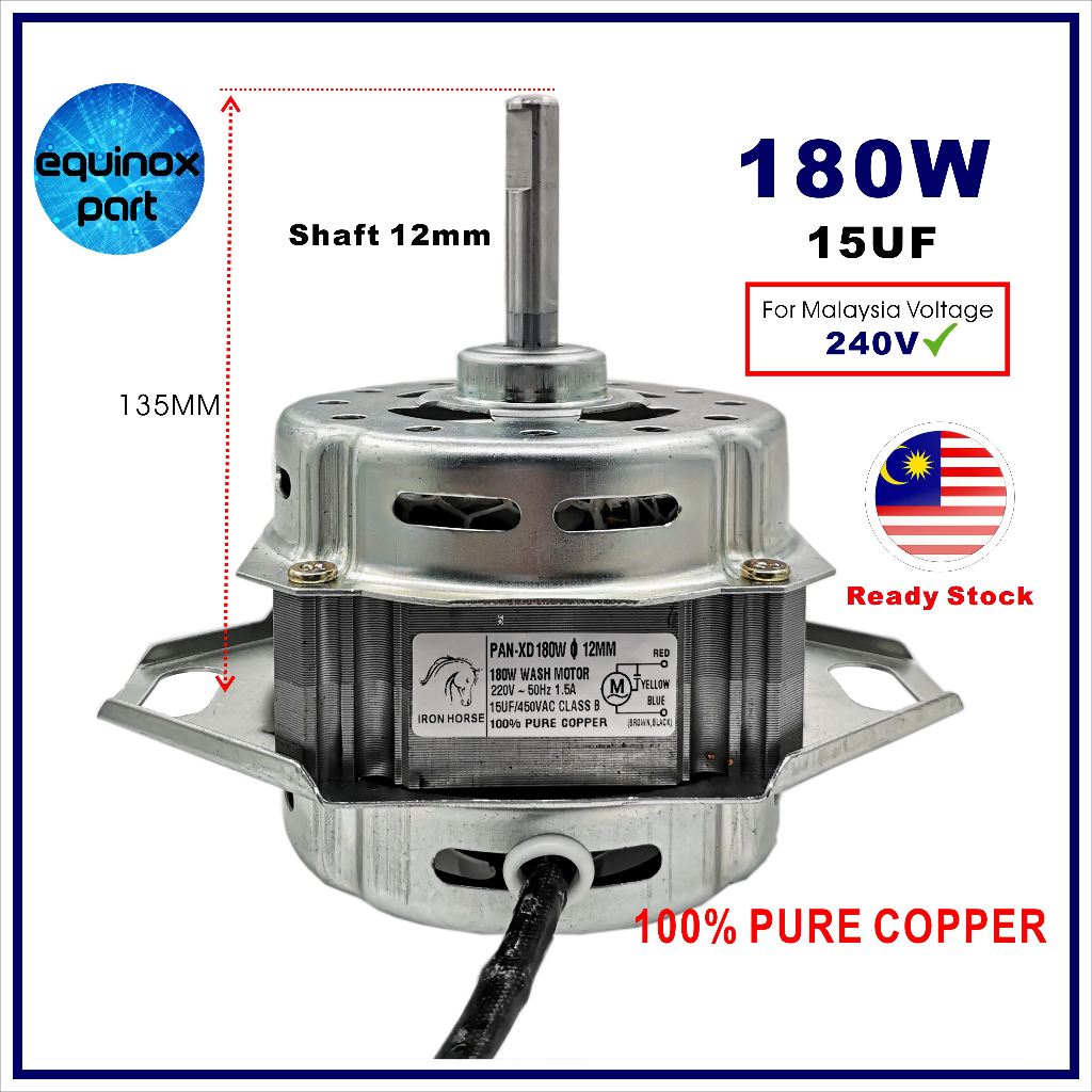 Panasonic Sharp Midea Washing Machine 180W 15UF Dual Bearing Wash Motor ...