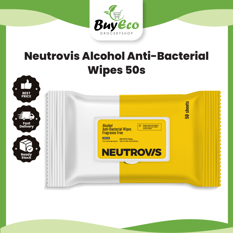 Neutrovis Alcohol Anti-Bacterial Wipes / Wet Tissue 50s - Fragrance ...