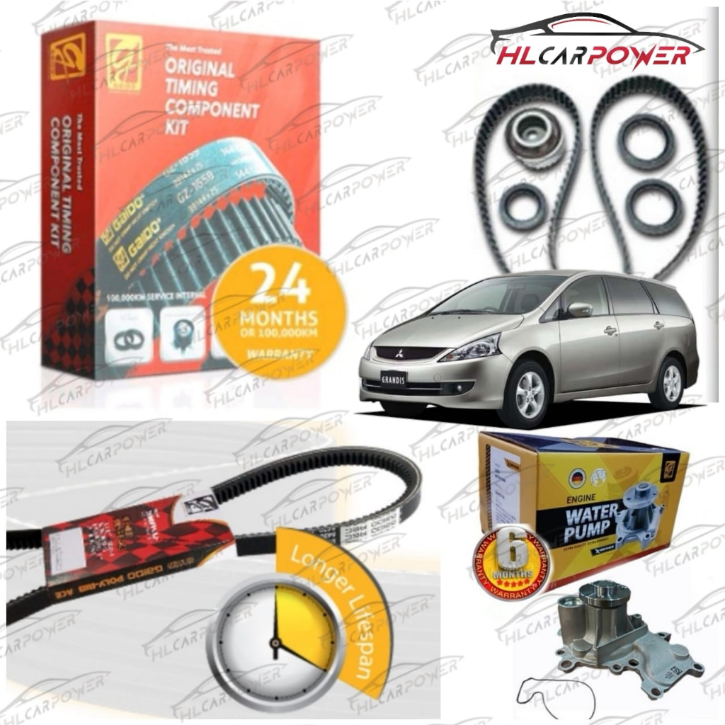 ️NA4W ️ Timing Kit Set + Fan Belt + Water Pump for Mitsubishi Grandis ...
