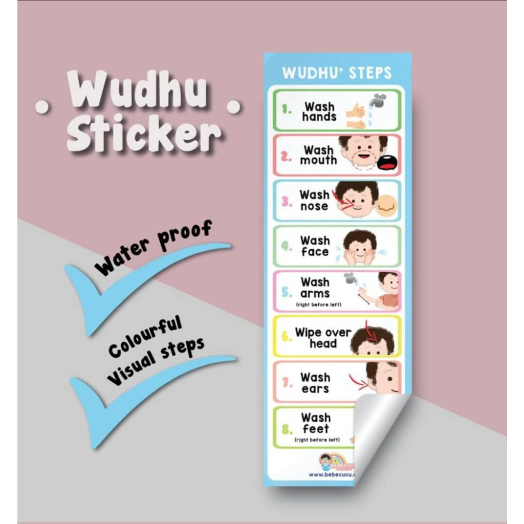 Sticker Wudhu Kalis Air Tahan Lama Tampal Di Dinding Bilik Air dan ...