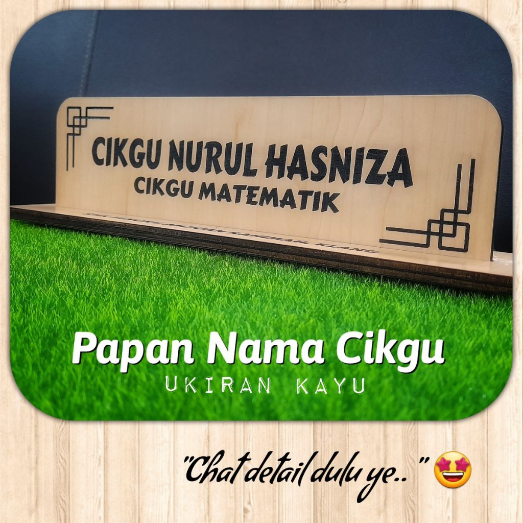 Tanda Papan Nama, Tanda Nama Meja Guru, Jawatan Custom Name Engraved ...