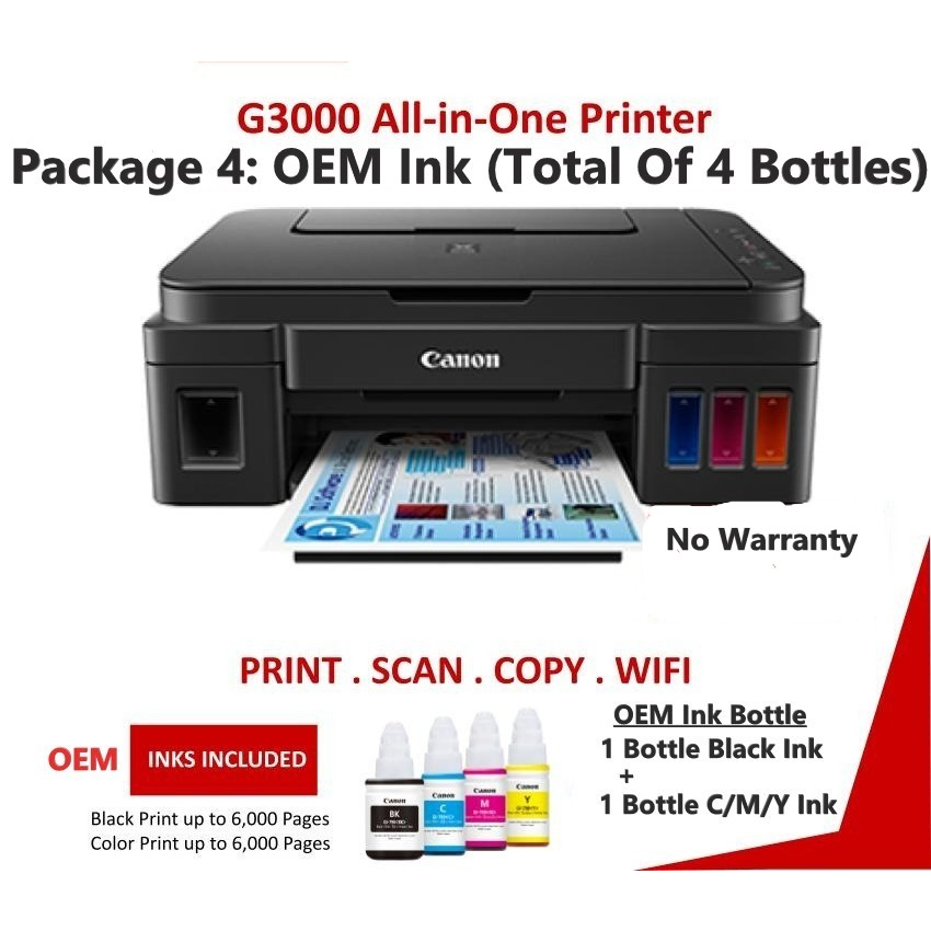 CANON PIXMA INK TANK SYSTEM G3000 (WiFI) PRINTER - READY STOCK | Shopee ...