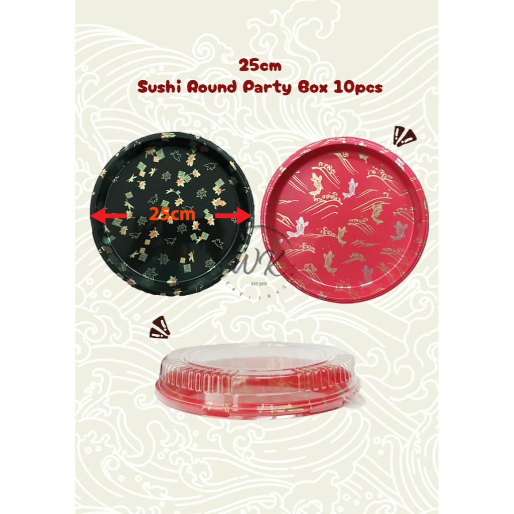 25cm Sushi round party box 10pcs | Shopee Malaysia
